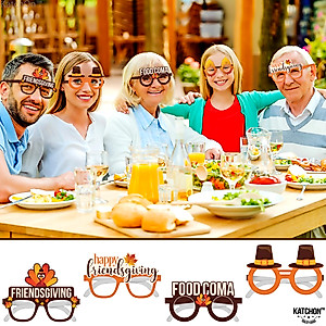 KatchOn, Happy Friendsgiving Glasses - Pack of 12 | Turkey Glasses for Friendsgiving Party Decorations | Thanksgiving Paper Glasses for Friendsgiving Decorations Indoor | Friendsgiving Party Favors