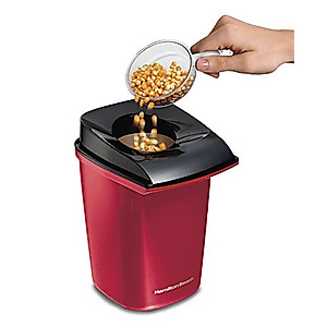 Hamilton Beach Electric Hot Air Popcorn Popper, Healthy Snack, Makes up to 18 Cups, Red (73400)