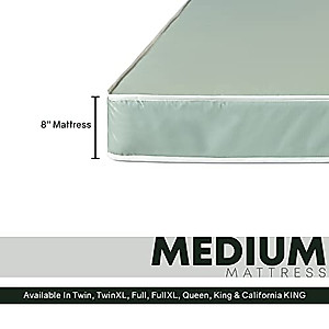 Treaton, 8-Inch Firm Double Sided Tight top Waterproof Vinyl Innerspring Mattress, Twin