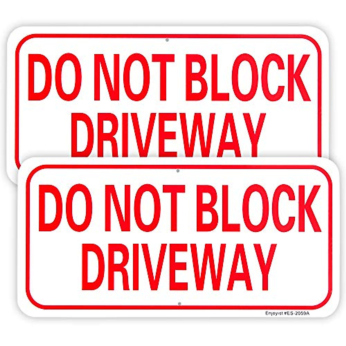 2-Pack Do Not Block Driveway Sign, 14"x 7" .04" Aluminum Reflective Sign Rust Free Aluminum-UV Protected and Weatherproof