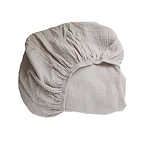 Marlowe & Co Cotton Muslin Crib Sheet, Fitted Crib Sheet for Baby Boy and Girl (Soft Gray)