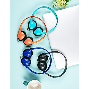 QWERDF Classroom Headphones Bulk 12 Packs Earphones in 4 Colors for Kids Teens College Students in Classes Libraries or Home (12 Pack, 4 Colors)