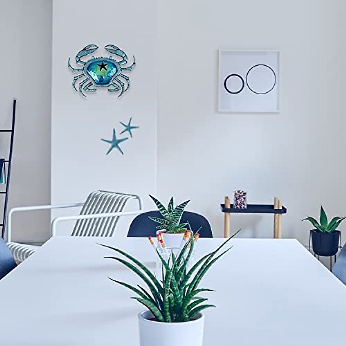 LIFFY Metal Crab Wall Art Decor Ocean Wall Hanging Coastal Wall Sculptures Beach Theme Wall Decoration for Indoor Outdoor Bathroom Bedroom Living Room Garden Pool Patio