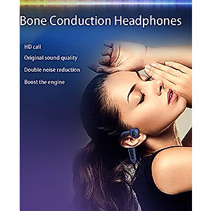 IKXO Waterproof Bone Conduction Headphones for Swimming, MP3 Player Wireless Sport Earphones IPX8 Open-Ear Built-in 8GB Flash Memory for Running, Diving Water, Gym, Spa…