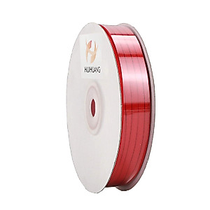 HUIHUANG Solid Color Satin Ribbon 1/8 inch x 100 Yards Roll Ribbon Thin Red Satin Double Face Crafts Ribbon for Crafts Sewing Christmas Gift Wrapping DIY Bows (Red)