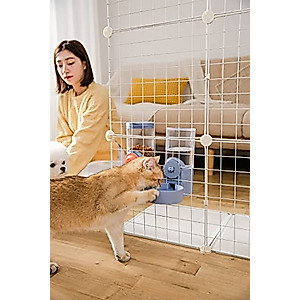 Kenond 40oz Hanging Automatic Pet Food Water Dispenser, Auto Gravity Pet Feeder and Waterer Set, Cage Cat Food Bowl Dog Feeding Station for Puppy and Kitten Rabbit Chinchilla Hedgehog Ferret …