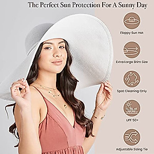 San Diego Hat Company Women's Ultrabraid X-Large Brim Hat, Adjustable Sun Hat with UPF 50+, White