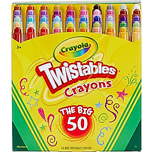 Crayola Mini Twistables Crayons Coloring Kit (50 Count), Toddler Crayons, Coloring Supplies, Gifts for Kids Ages 3+