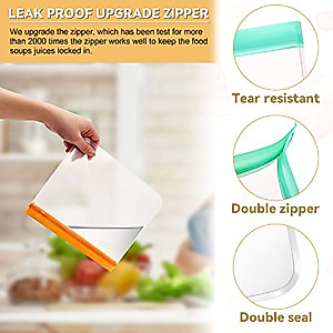 12Pack Reusable Food Storage Bags,Leakproof Reusable Freezer Bags,Extra Thick Reusable Gallon Bags,Food Grade Silicone Food Bags for Snack Sandwich Fruit Meat Travel Items,BPA Free
