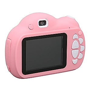 Wuqioei 1080p Kids Digital Camera, 2.4 Inch A2 Cartoon Multifunction HD 1080P Children Camera with Lanyard, Big Head Stickers, Continuous Shooting, for Children 2-8 Year Old Birthday