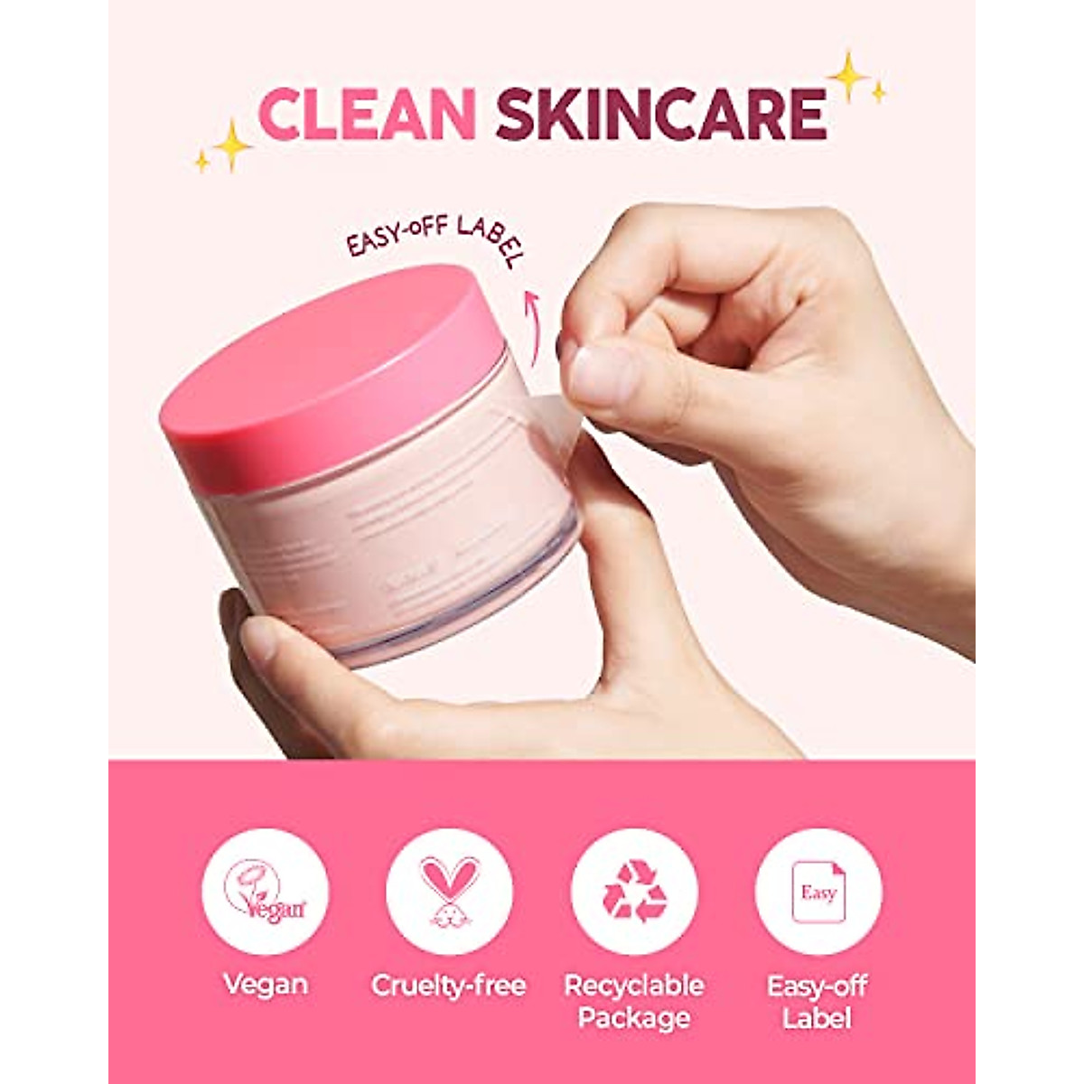 Glam Up Brightening Pink Lemon Clay Mask | Vegan Facial masks, Brightening Pink Clay Mask for Dark Spots | Gentle Exfoliating Hydrating Face Masks Skin care, Pore Cleansing Blackhead remover - (125ml/4.23 Oz)