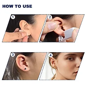 2Pcs Disposable Sterile Ear Piercing kit, self piercing earrings Gun,A fun at home piercing kit (Black)