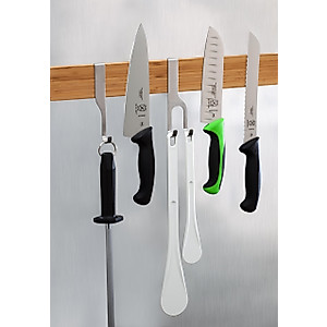 Mercer Culinary Single Hooks For Magnet Bar, Silver, 2 Pack