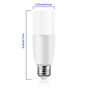 ANYPOWK 10W LED Tubular Light Bulbs - 100 watt Equivalent 1000LM, E26 Base Daylight 6500K Non-Dimmable, Pack of 6