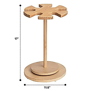 PARANTA Wooden 3-Pair Boots Storage Rack, Rotatable Tall Boots Holder, Stand-Alone Shoe Organizer for Entryway,Livingroom,Bedroom, Natural