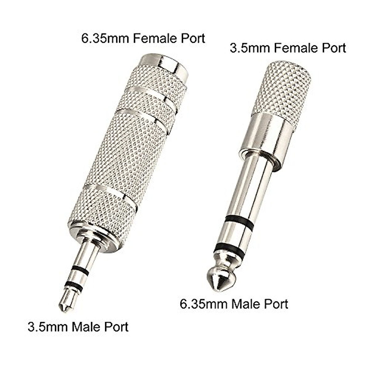 eBoot 4 Pieces Headphone Adapter 6.35 mm (1/4 Inch) Male to 3.5 mm Female and Audio Stereo Plug 3.5 mm Male to 6.35 mm (1/4 Inch) Female