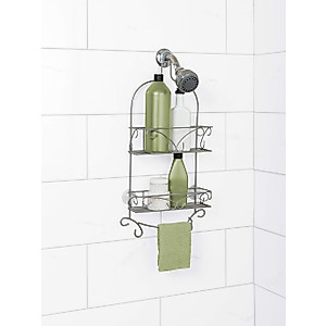 Zenna Home, Satin Nickel Shower Caddy, 2 Shelves