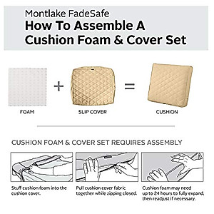 Classic Accessories Montlake FadeSafe Water-Resistant 54 x 18 x 3 Inch Outdoor Quilted Bench Cushion, Patio Furniture Swing Cushion, Chamomile