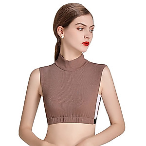 Elegtiskas Mock Turtleneck Dickey Collar Hoodie High Neck Detachable Collar