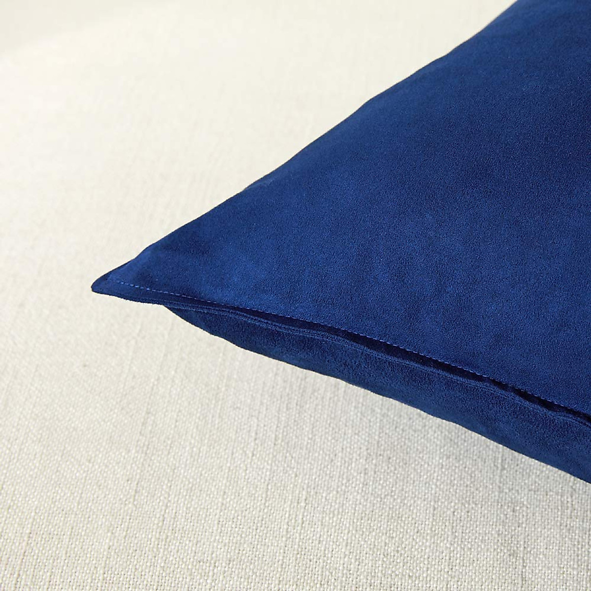 Fancy Homi 2 Packs Premium Faux Suede Decorative Throw Pillow Covers, Super Soft Square Pillow Case,Solid Cushion Cover for Couch/Sofa/Bedroom (18" x 18", set of 2, Navy Blue)