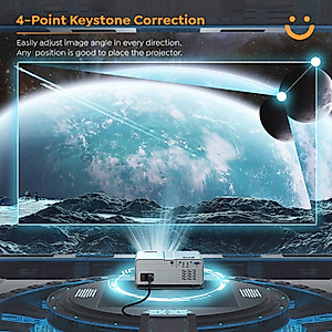 YABER Pro U10 5G WiFi Bluetooth Projector Full HD 1080P Projector Carry Bag Included Support 4K, 4D/4P Keystone&Zoom, Home Theater&Outdoor Video Projector for iOS/Android/PC/PPT/PS5