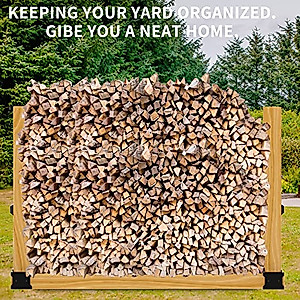 Firewood Rack Outdoor Storage, Storage Rack,Fireplace Wood Storage Holder, Adjustable Log Rack Holder with Screws