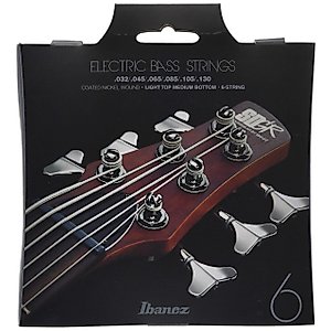 Ibanez, 6 Nickel Bass Guitar Strings-Light Top Medium Bottom, Silver, (IEBS6C)