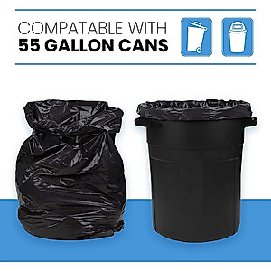 ToughBag 55 Gallon Trash Bags, 35 x 55” Large Industrial Black Trash Bags (50 COUNT) - 55-Gallon Outdoor Garbage Bags for Commercial, Janitorial, Lawn, Leaf, and Contractors - Made in USA