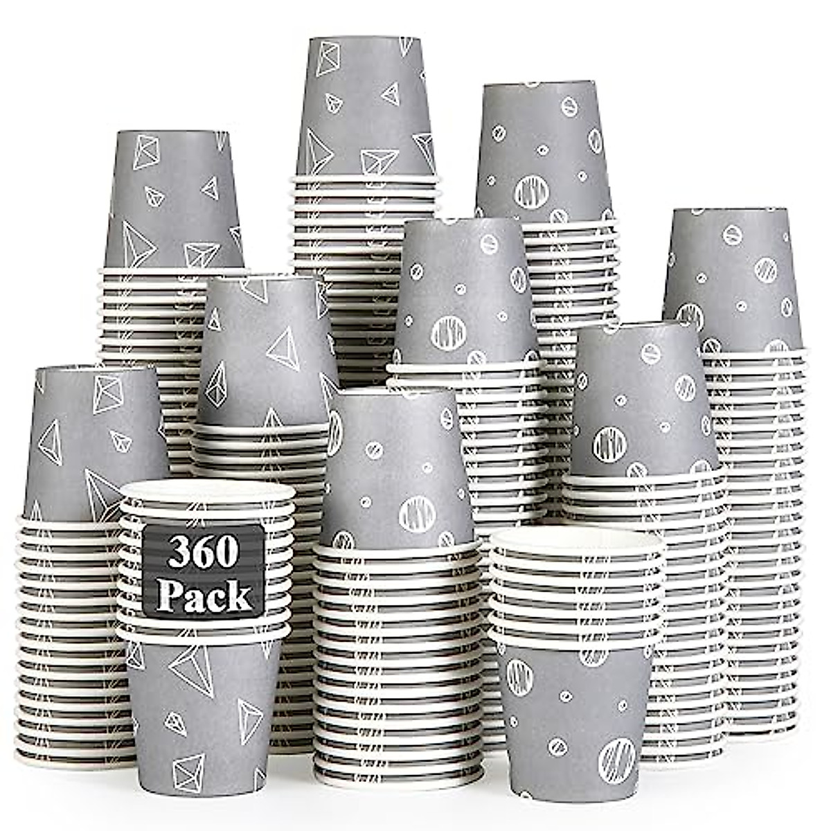 JOLLY PARTY 2 oz Small Paper Cups,360 Pack Bathroom Cups, Mouthwash Cups, Disposable Mini Paper Cups for Bathroom, Paper Sampling Cup