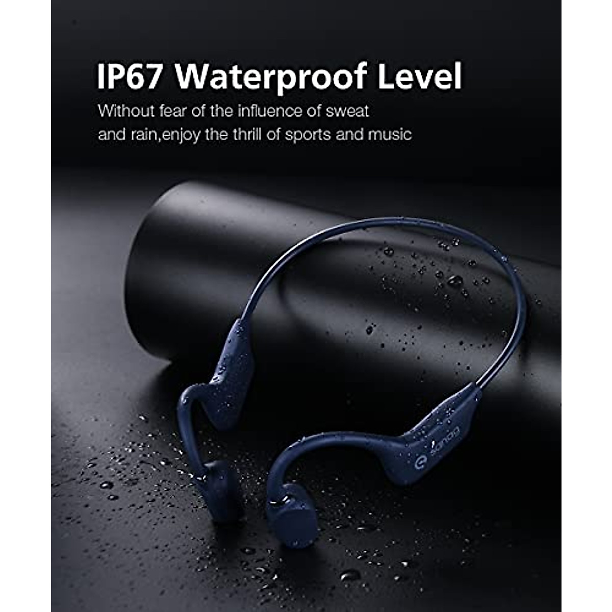 Sanag Open-Ear Wireless Earphones Air Conduction Headphones Bluetooth 5.0 with Mic,Titanium Lightweight,Waterproof,Music Answer Phone Call for Running Hiking Driving Cycling