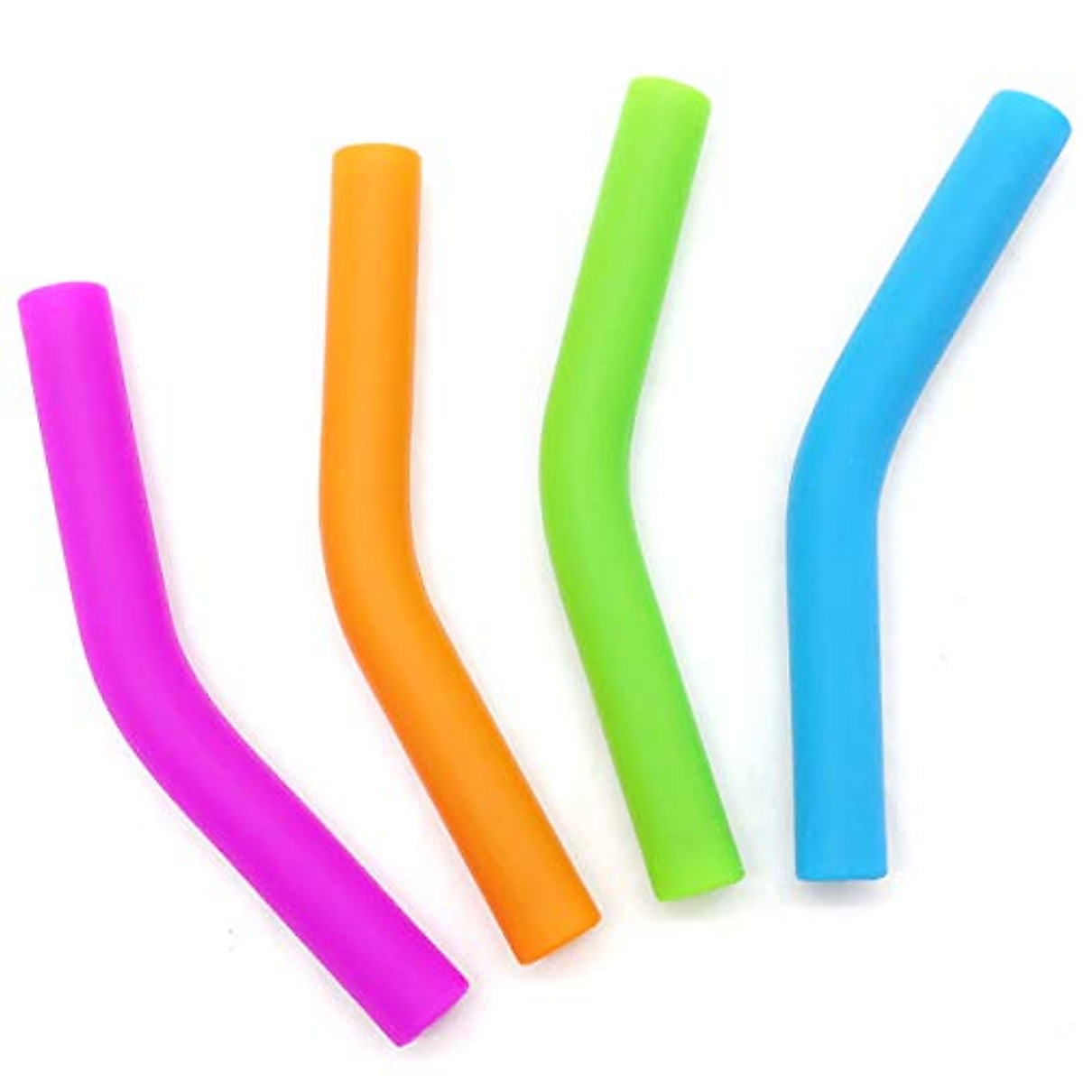 GFDesign Food Grade Silicone Straw Elbows Tips Soft Reusable Metal Stainless Steel Straw Nozzles Only Fit for 5/16" Wide (8mm Outer Diameter) Multicolor - Set of 8