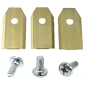 LUORNG Lawn Mower Blade 3 Sets Trimmer Blade with Screws Lawn Mower Grass Replacement Trimmer Cutter Piece Golden Lawn Robot Blade for Husqvama Automatic Moving Machine Garden Robotic Lawnmower Tools