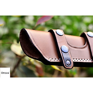 Ottoza TOP GRAIN Leather Knife Sheaths for Fixed Blade Knives, LEFT HAND Leather Knife Sheath for Belt, Leather Knife Holster Belt Knife Holder, Horizontal Knife Sheath for Belt No:102