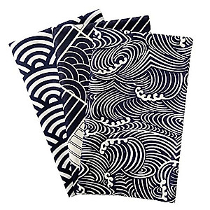 Qililandiy 3 Pcs Sea Wave Cotton Fabric Fat Quarters Fabric Bundles Pre-Cut Fabric 18x22 inch for Sewing Quilting and Crafting and Projects