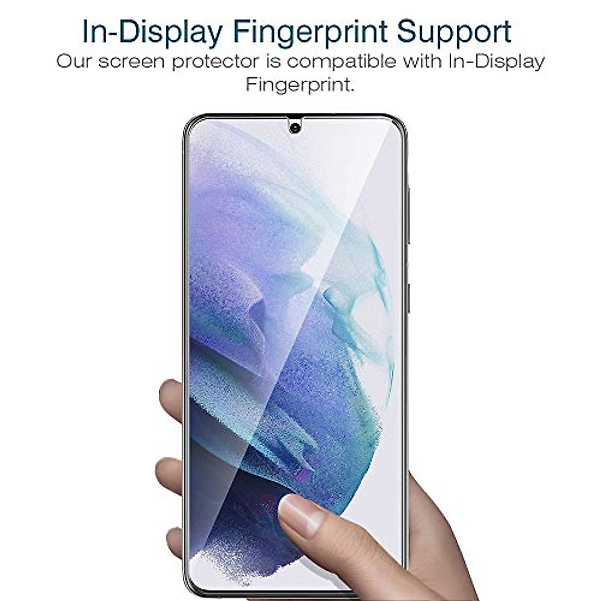 LK 3 Pack Screen Protector Compatible for Samsung Galaxy S21 Plus, Positioning Tool, in-Display Fingerprint Support, Maximum Coverage, Flexible TPU Film, Model No. ZP