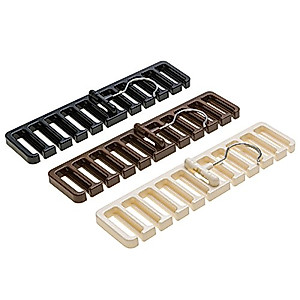 DayCount® Pack of 2 Tie Belt Organizer Storage Rack, Multifuction Rotating Ties Scarf Hanger Holder Closet Organization Wardrobe Finishing Rack for Men and Women (Brown)