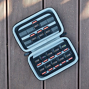 Jun Xuan Game Card Storage Case for Nintendo Switch Cartridges - Holds 40 Games - Black/Grey