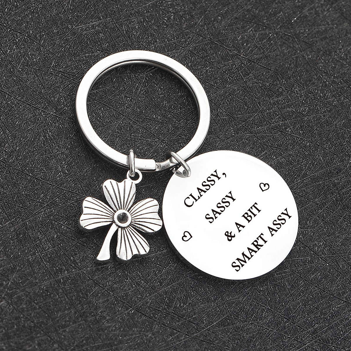 De&ai Positive jewelry Positive keychain women Inspirational gift Motivational gift for siser Inspirational keychain Inspirational keyring Motivational keyring a bit smart assy keychain