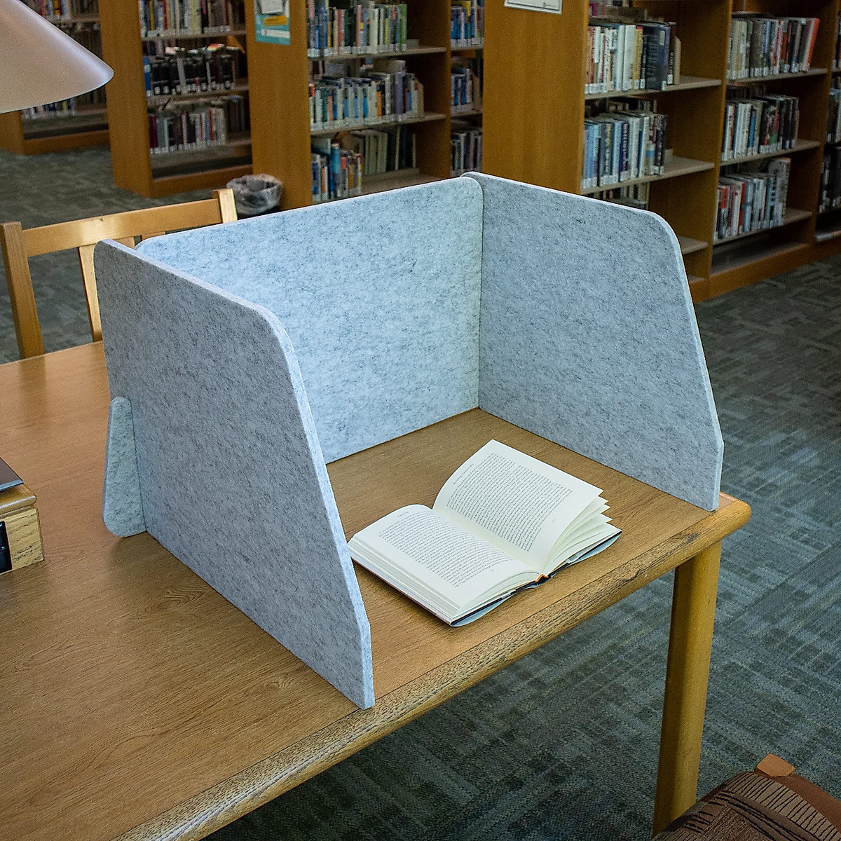 Acoustic Partition - Reduce Noise and Visual Distractions - Sound Absorbing Desk Divider - Desk Privacy Panel - Home Office - Classroom - Remote Learning - Sound Dampening (Gravel Grey)