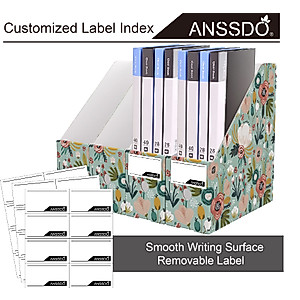 ANSSDO 6 Pack Cardboard Magazine Holder Premium Magazine File Holder Organizer, Magazine File Organizer, Large Volume Magazine Storage Box as Book Bins or Folder Holder for Desk - Teal Floral 6 Pack