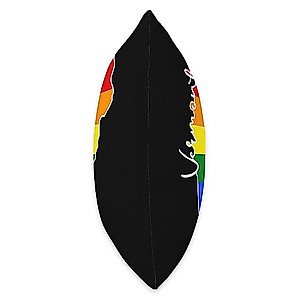 Vermont Map USA State Rainbow Pride Flag Map USA State Vermont Rainbow Flag Pride Month Throw Pillow, 18x18, Multicolor