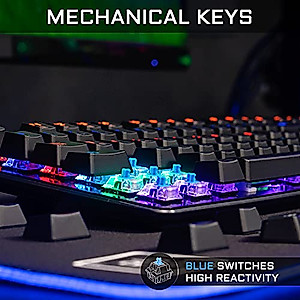 G-LAB Combo Carbon Pack Wired Keyboard and Mouse Gamer RGB Pack – Backlit Mechanical LED Gaming Keyboard, Blue Switches, QWERTY, Anti-Ghosting + Gaming Mouse with RGB - 6 Buttons 7200 DPI PC/PS5