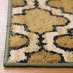 Superior Indoor Large Area Rug, Jute Backed, Perfect for Living/ Dining Room, Bedroom, Office, Kitchen, Entryway, Modern Geometric Trellis Floor Decor, Viking Collection, 5' x 8', Green