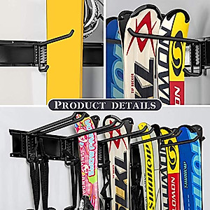 WALMANN Wall Mount Tool Organizer, Ski Wall Rack, Garage Storage Rack, Heavy Duty Garden Tool Storage Organization System, Holds Up to 300lbs