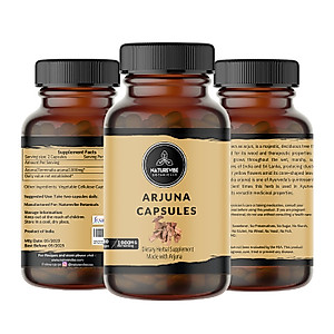 Naturevibe Botanicals Arjuna Capsules Premium 180 Veg Capsules | 1000mg Per Serving | Traditional Supplement | Made with Pure Herb Arjuna Powder