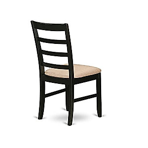 East West Furniture HLPF3-CAP-C 3 Piece Dining Room Furniture Set Contains a Round Kitchen Table with Pedestal and 2 Linen Fabric Upholstered Dining Chairs, 42x42 Inch, Cappuccino