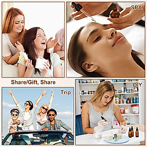 160 Pack 1oz Glass Dropper Bottle 30ml Glass Bottles with Droppers, 16 Funnels and 2 Long Droppers, Eye Dropper Bottles Bulk Leak Proof Tincture Bottle for Essential Lab Chemicals (Amber, Black)