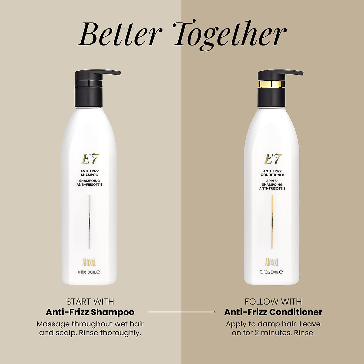 ALOXXI E7 Anti-Frizz Conditioner, Moisturizing & Strengthening with 7 Essential Oils, for Dry, Damaged & Frizzy Hair, Safe for Color-Treated Hair, Paraben-Free, 33.8 Fl Oz