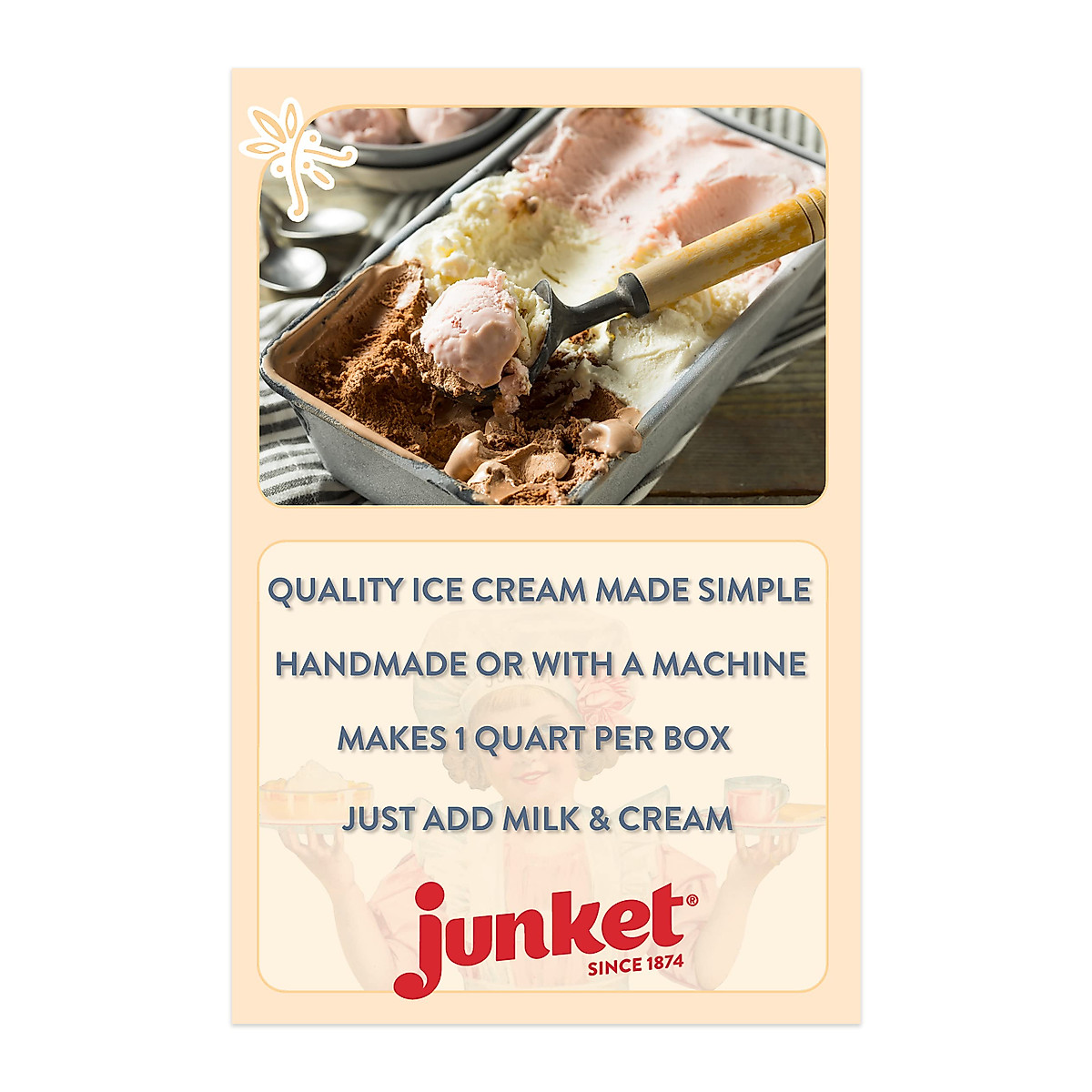 Junket Ice Cream and Gelato Mix Ultimate Bundle: 2 Chocolate, 2 Strawberry, 2 Vanilla Ice Cream Mixes and 2 Stracciatella, 2 Dark Chocolate, 2 Strawberry Cheesecake Gelato Mixes (Variety Pack of 12)