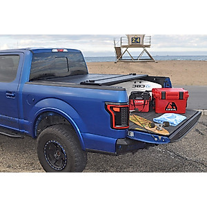 LEER HF650M Quad-Folding Truck Bed Tonneau Cover, Fits Ford F-150 Light Duty, Years 2015-2024, 5'6" Truck Bed, Black